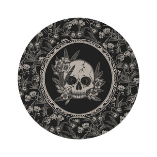 Gothic Floral Skull Round Rug – Red Finch Creations