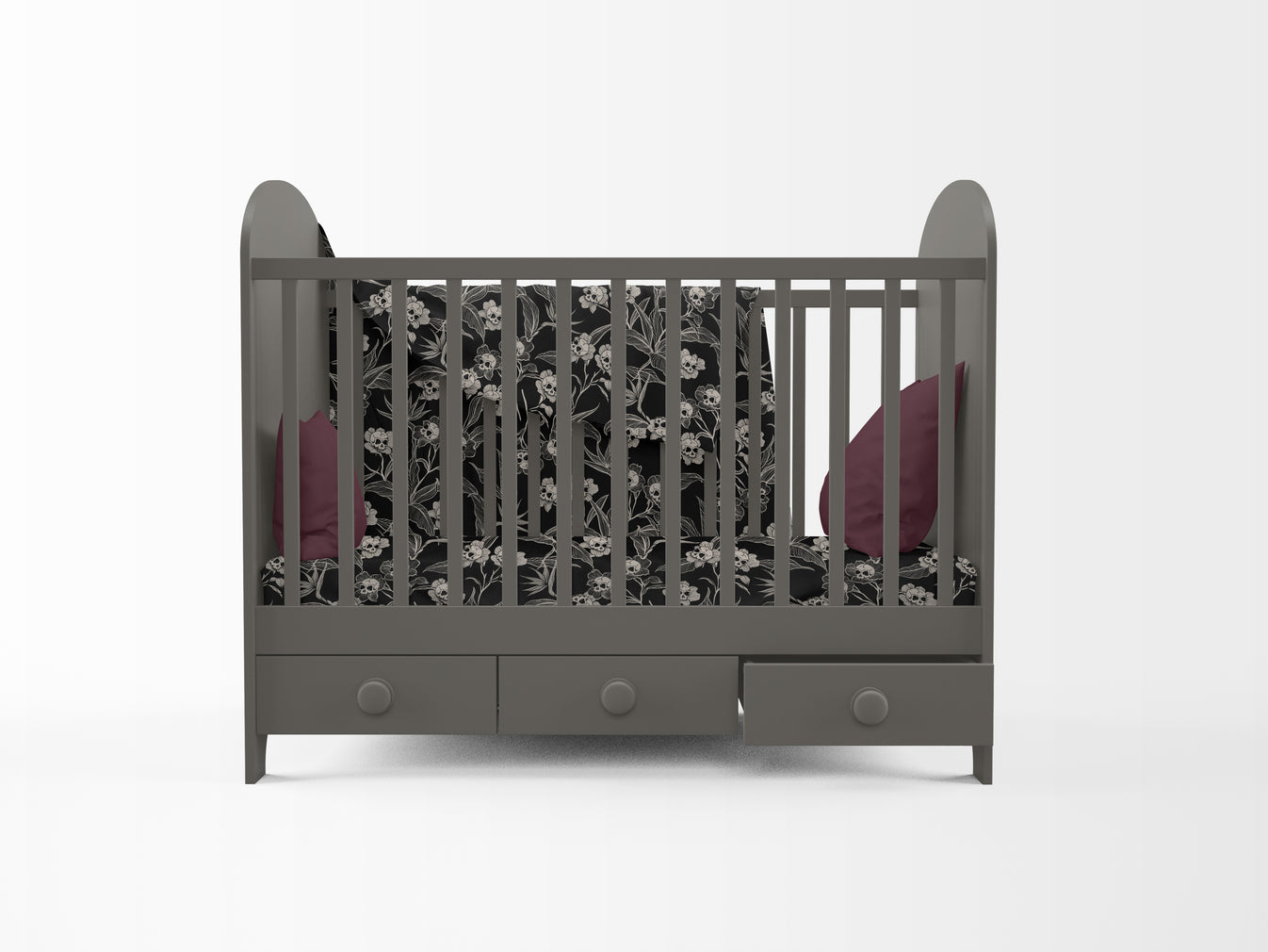 Gothic Floral Jersey Fitted Crib Sheet – Red Finch Creations